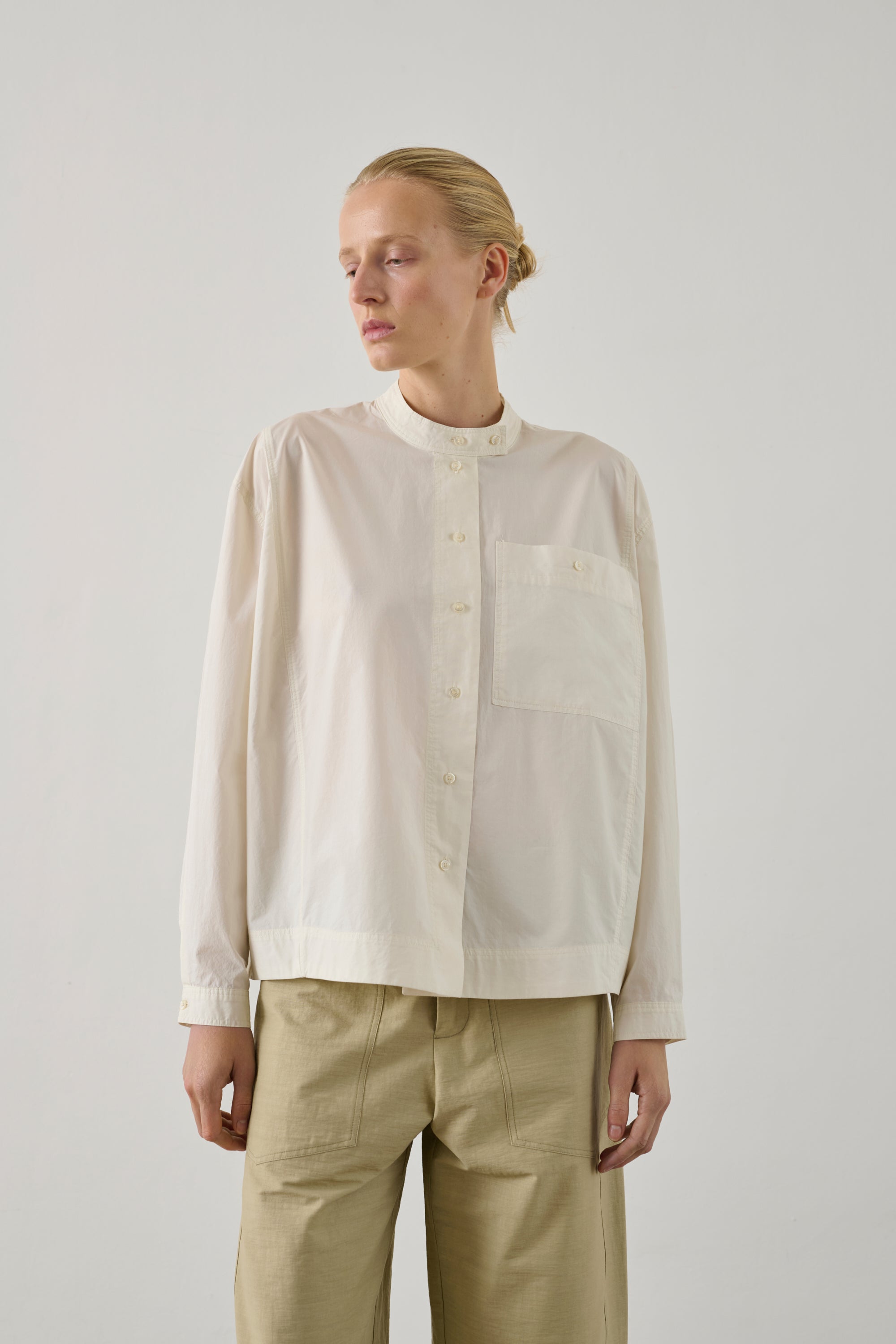 Chypre Shirt - Pearl White - Cotton - Woman